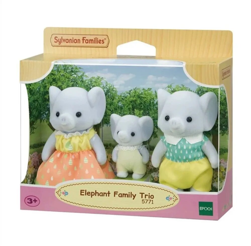 Sylvanian families коллекционных кукол Elephant family Trio набор игрушек с аксессуарами