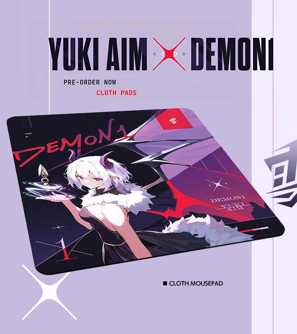 Игровая подставка под мышь Yuki Aim xDemon1 из закаленного стекла, гладкая подставка для мыши для киберспорта. Yuki Aim