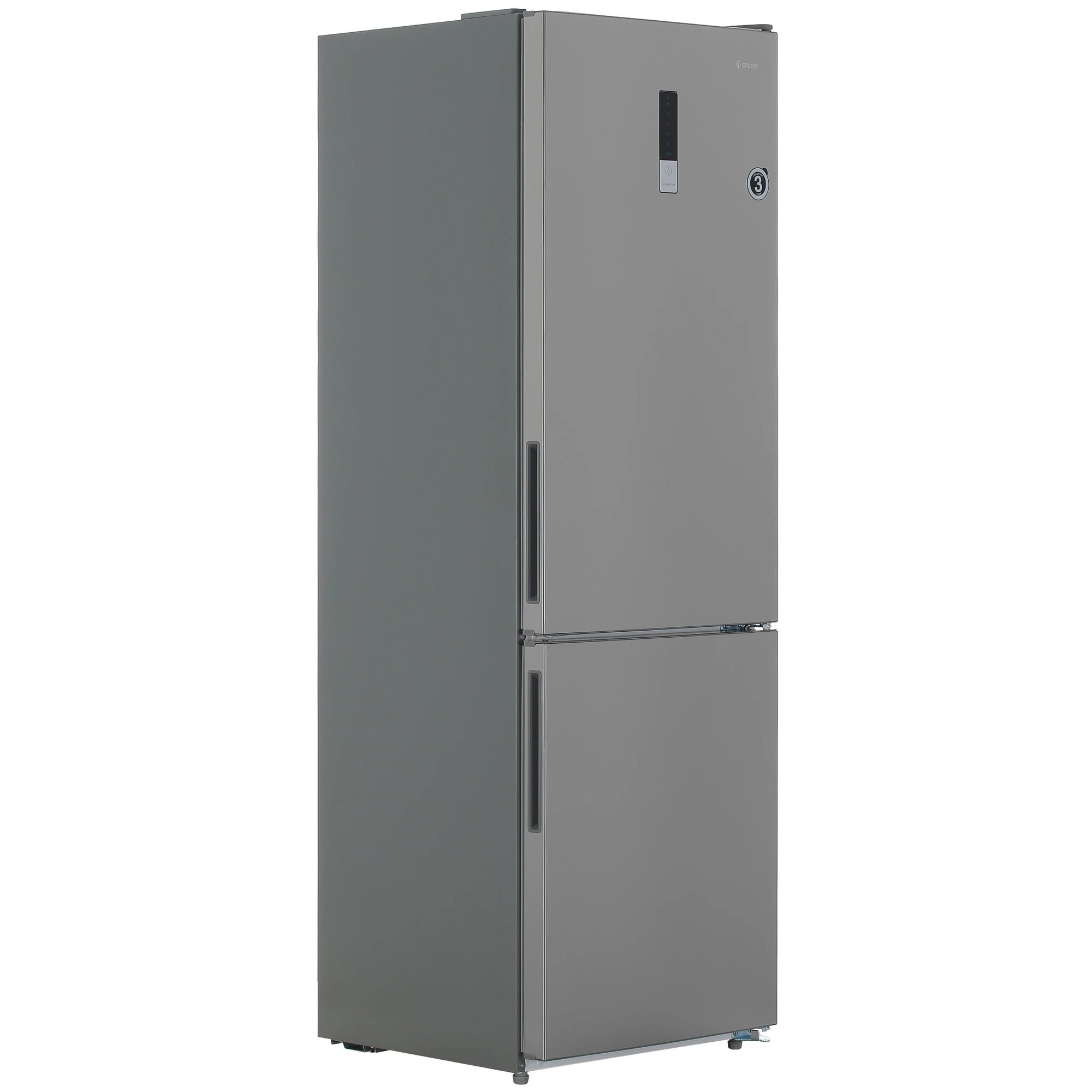 Холодильник с морозильником DEXP B4-32AMA серебристый, 310 л, внешнее покрытие-металл
