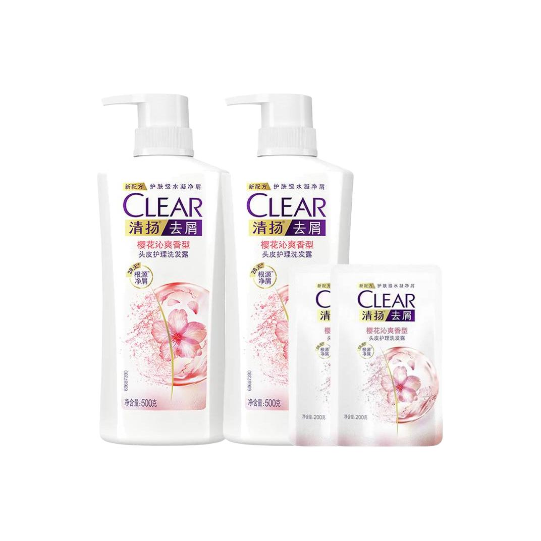 Шампунь унисекс CLEAR с ароматом цветущей сакуры увлажняющий от перхоти