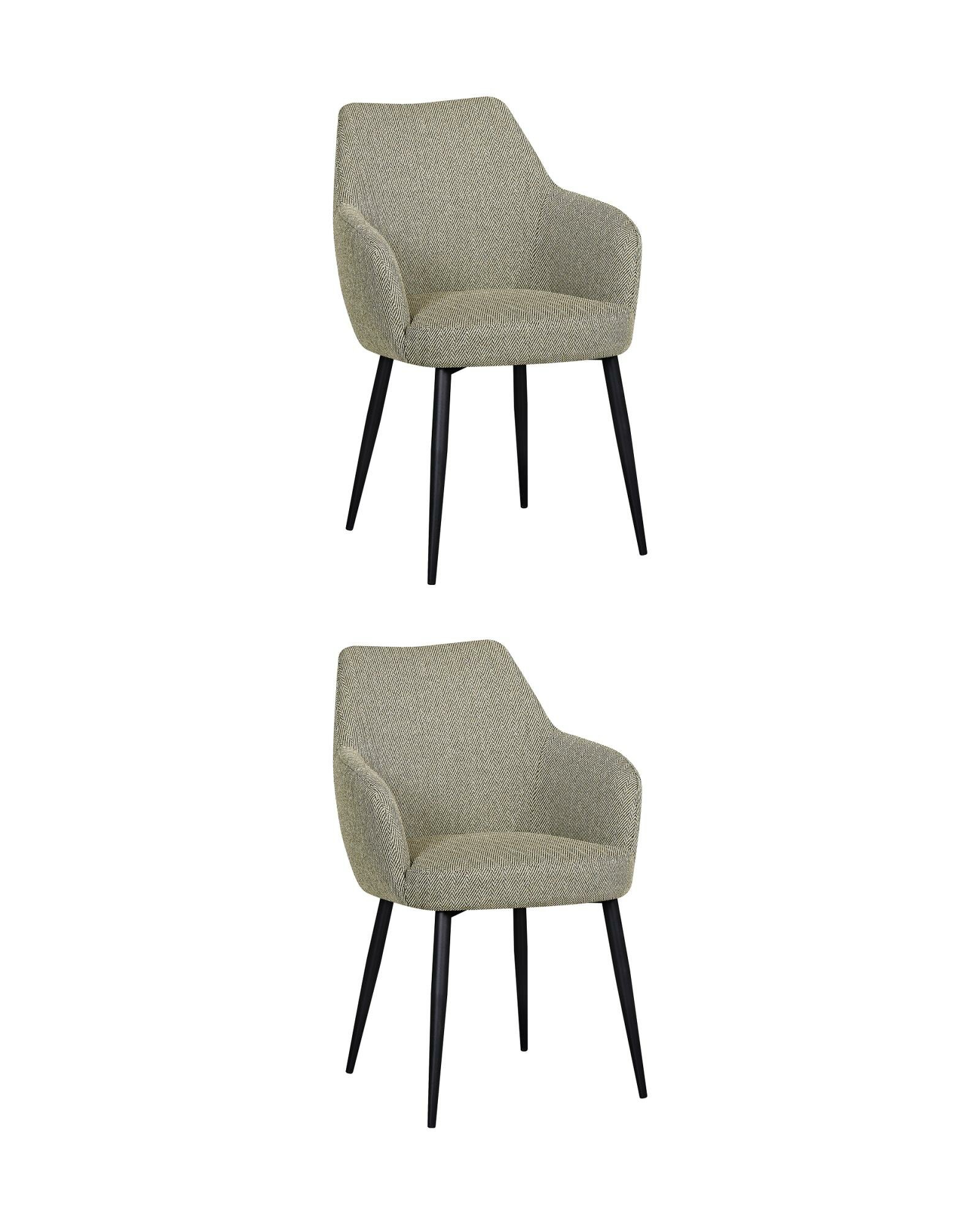 Стул обеденный Katys STOOL GROUP оливковый; бежевый, ткань и металл, мягкое сиденье, с подлокотниками