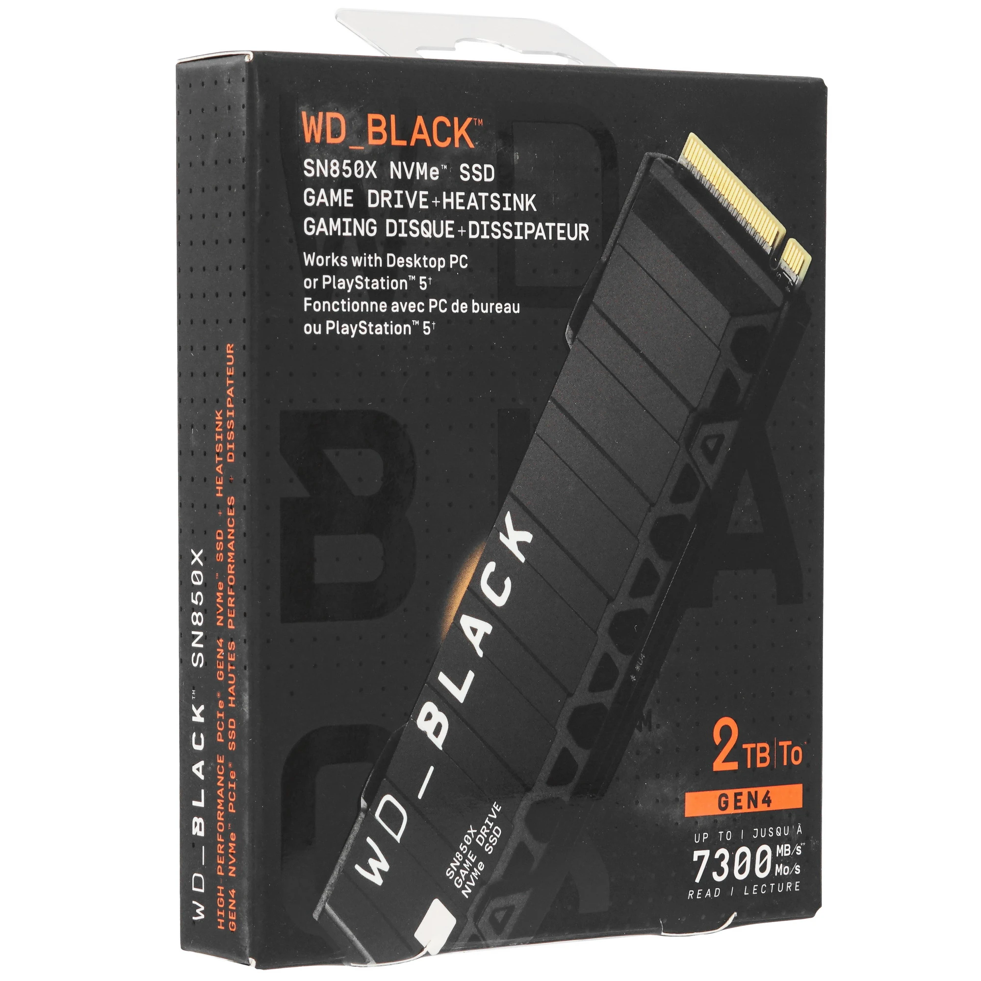 SSD накопитель WD Black SN850X WDS200T2XHE 2ТБ, M.2 2280, PCIe 4.0 x4, NVMe, M.2