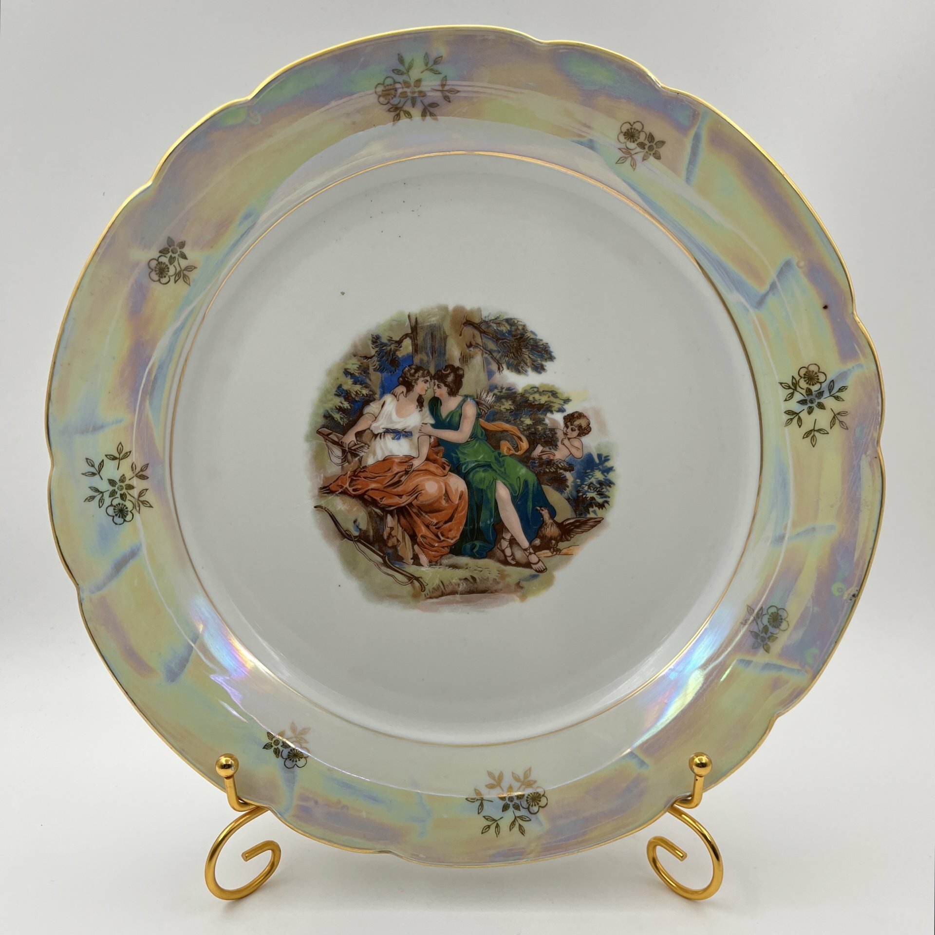 Блюдо "Мадонна", фарфор, деколь, люстр, золочение, Kahla, ГДР, 1967-1987 гг.