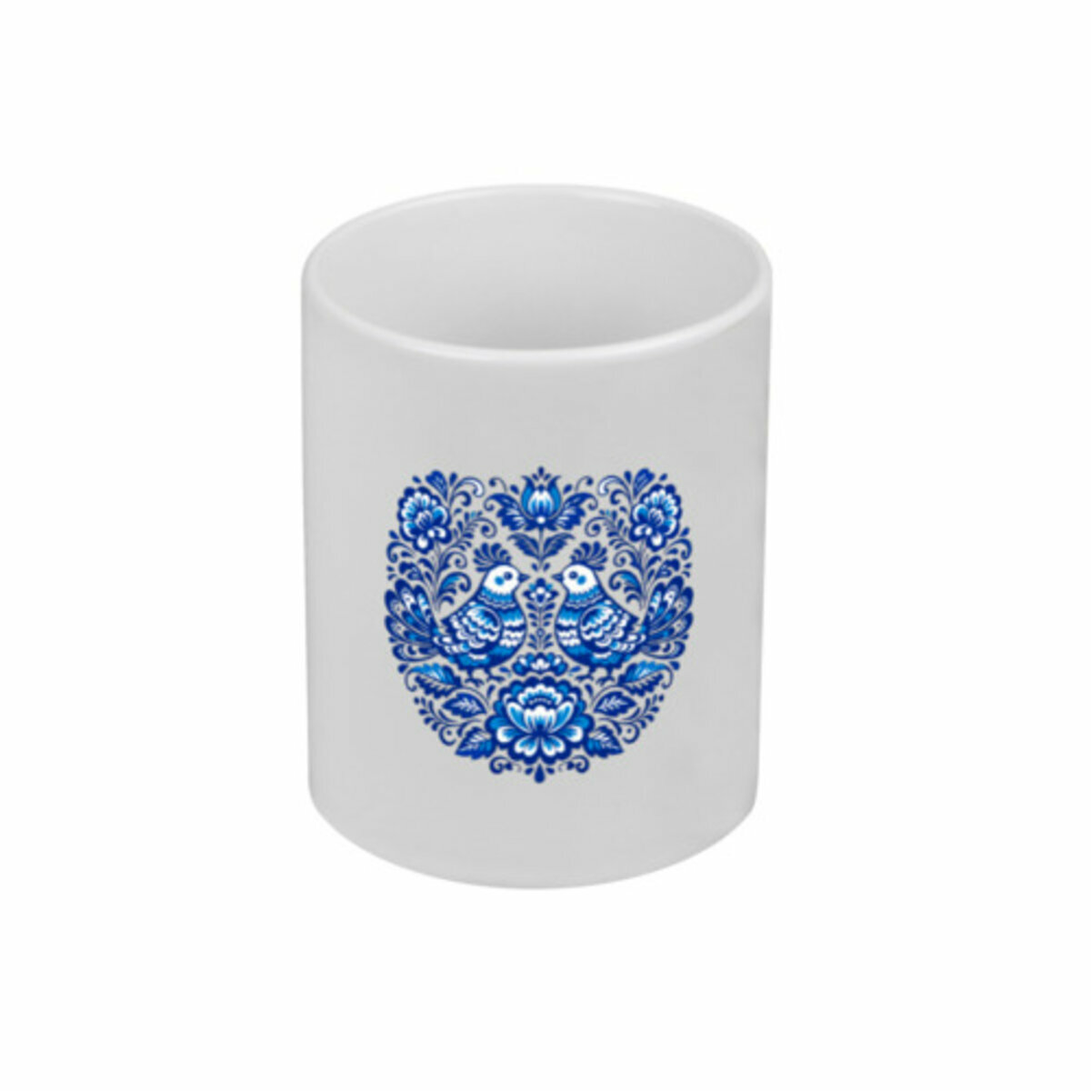 Кружка «Гжель роспись - русский узор народный как оберег» (белый)