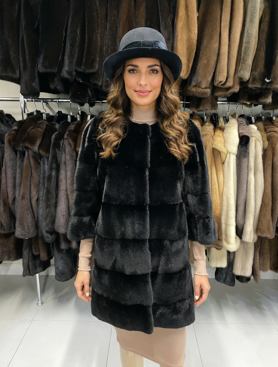 Шуба. Норка. Поперечная. Натуральная. Автоледи 46-48 р.