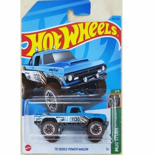 Машинка Hot Wheels '70 Dodge power wagon брызги грязи