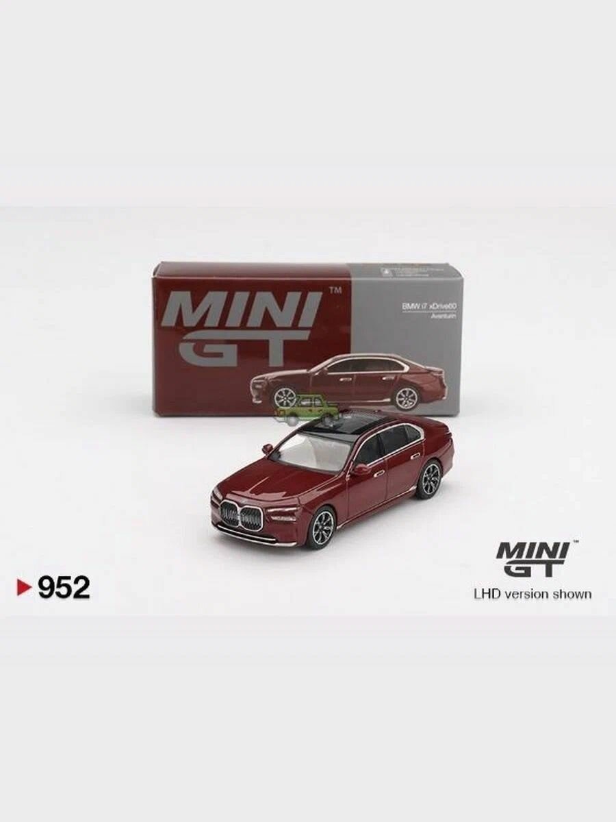 Машинка коллекционная MINI GT 1:64 BMW i7 xDrive60 Aventurin Red 952
