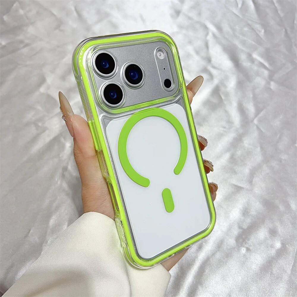Прозрачный Чехол Magsafe Для iPhone 17/16/15/14/13/12/11 Pro Max Plus Air, iPhone 15, Зеленый, Green