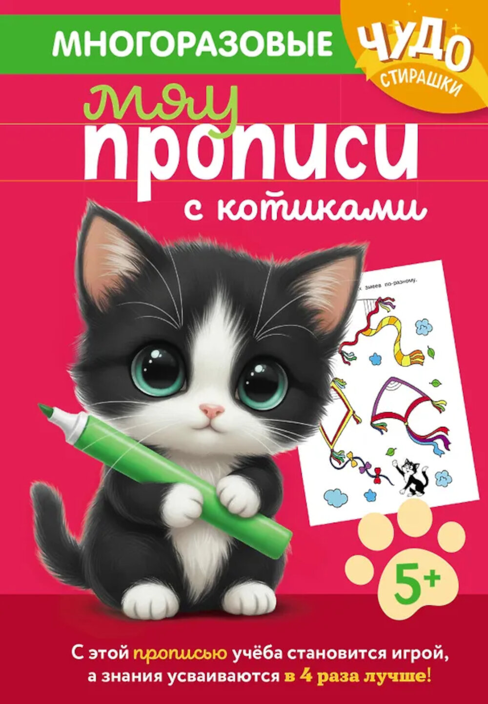 Многоразовые мяупрописи с котиками: для детей 5-6 лет.