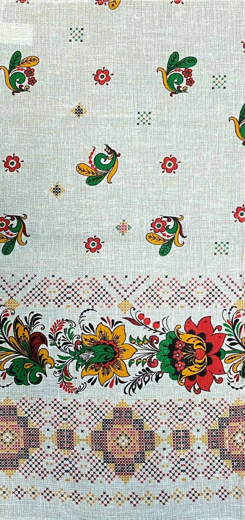 Кухонное полотенце Вафельное с петелькой для подвешивания 40*75 см "Сказочный цветок" в подарок на Новый год, на День Рождения, на 8 марта из 100% хлопка