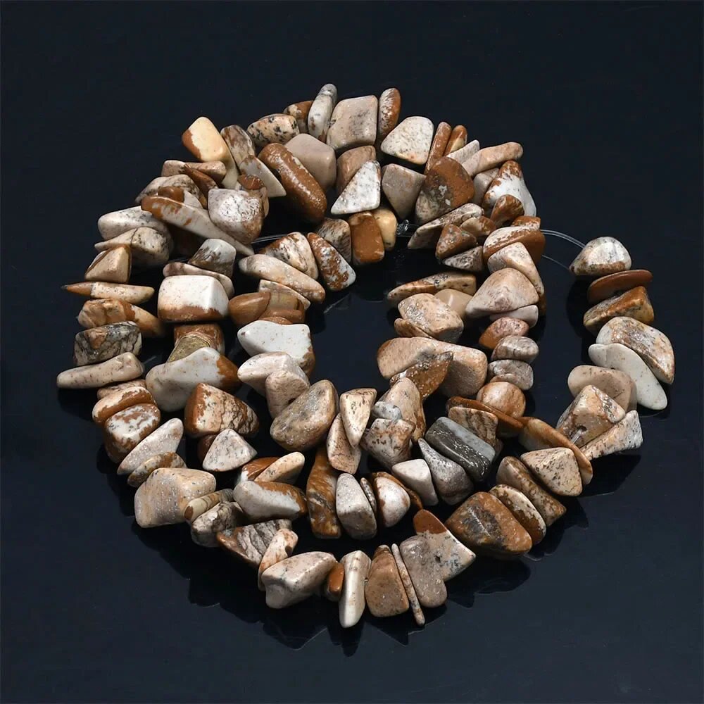 Бусины из Picture stone, 39-40 см