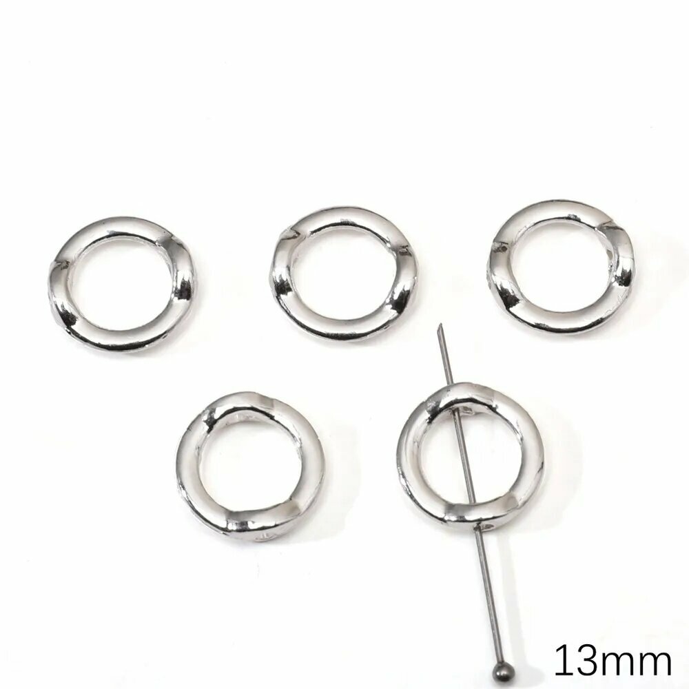 Сплав серебряного покрытия DIY бисеры 16x14mm с диаметром примерно 1,5 мм