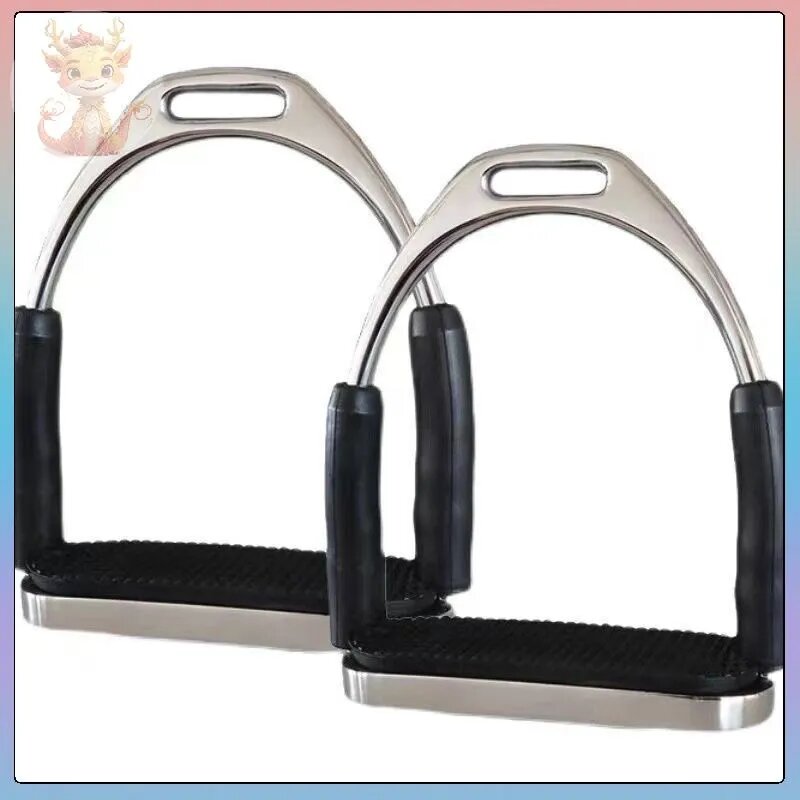 Надежная пара безопасных стремян для лошади, черные, алюминий, для верховой езды, стандартный размер