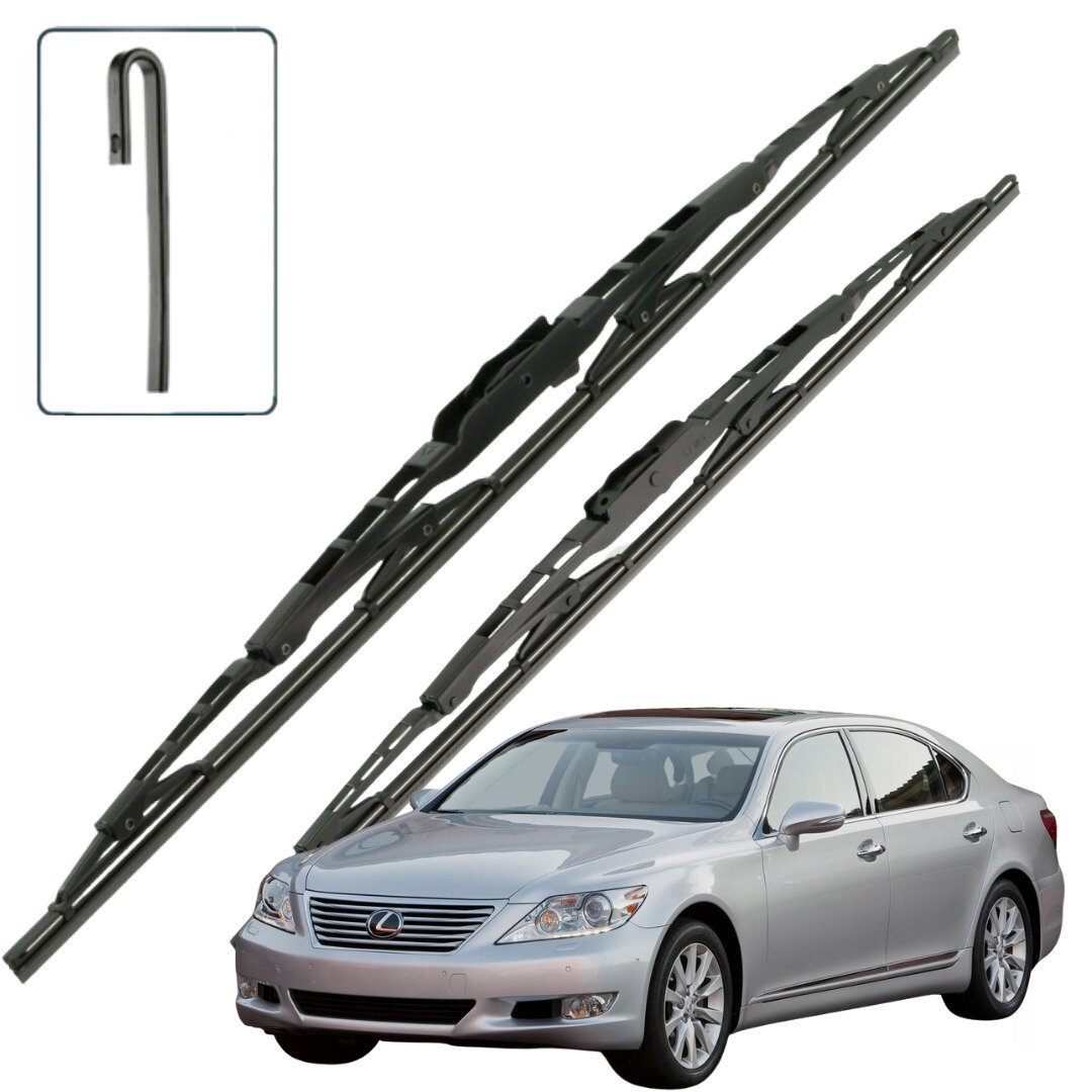 Дворники Lexus LS460L (4) XF40 / Лексус ЛС460Л ХФ40 седан рест. 2009 / 2010 / 2011 / 2012 Щетки стеклоочистителя каркасные для автомобиля 600мм-480мм к-т 2шт.