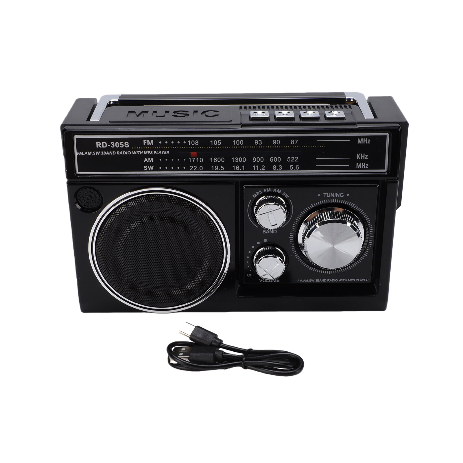 Портативный Динамик BT Radio 5 Вт Стерео Солнечная Батарея /USB Power LED Фонарик Аварийный FM / AM /SW Открытый Черный