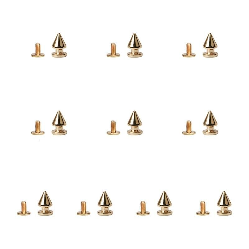 Бронзовые заклёпки для ремней и ошейников, Светло - золотой - 16 башен - близнецов 8x12