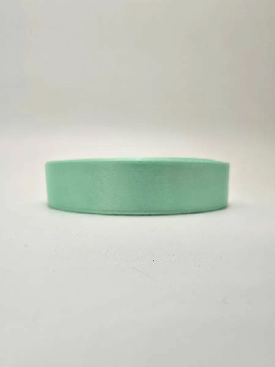 Лента атласная, зелёная пастель, 20мм/длина 25 ярдов, для шитья, упаковки подарков и декора