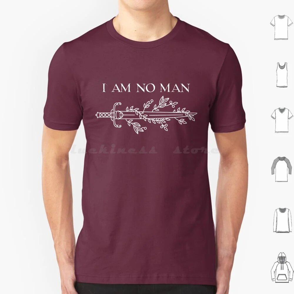 Футболка "I Am No Man" бордовая, XXL