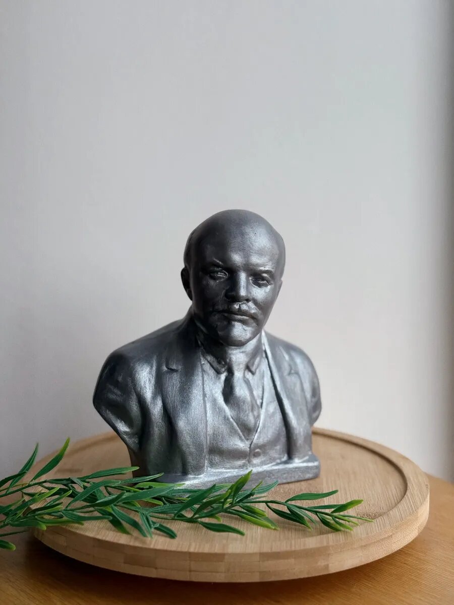 Статуэтка бюст Ленина, 17 см, из гипса, ручная работа, в цвете — фото 1
