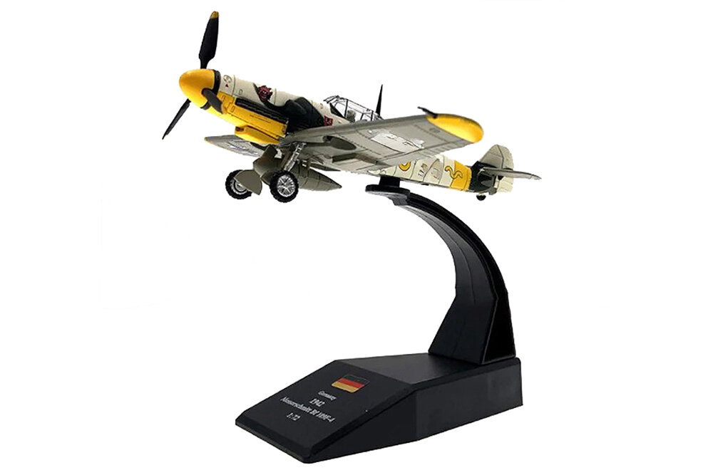 Модель коллекционная PAUDI Messerschmitt bf 109F-4 1942 / мессершмит БФ-109 "желтый дъявол" (длина 16 см)