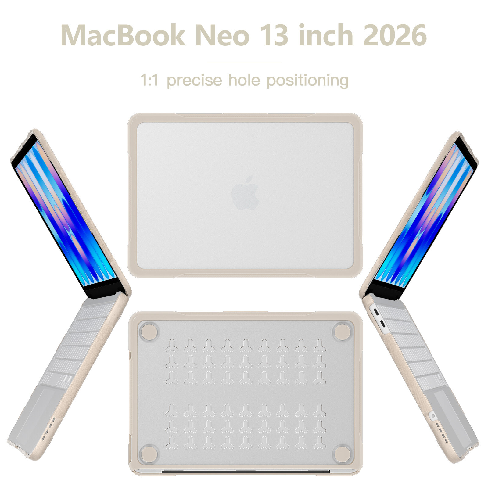 Чехол Shockproof Case Military-Grade, для MacBook Neo, с подставкой, защита от царапин, анти-столкновение