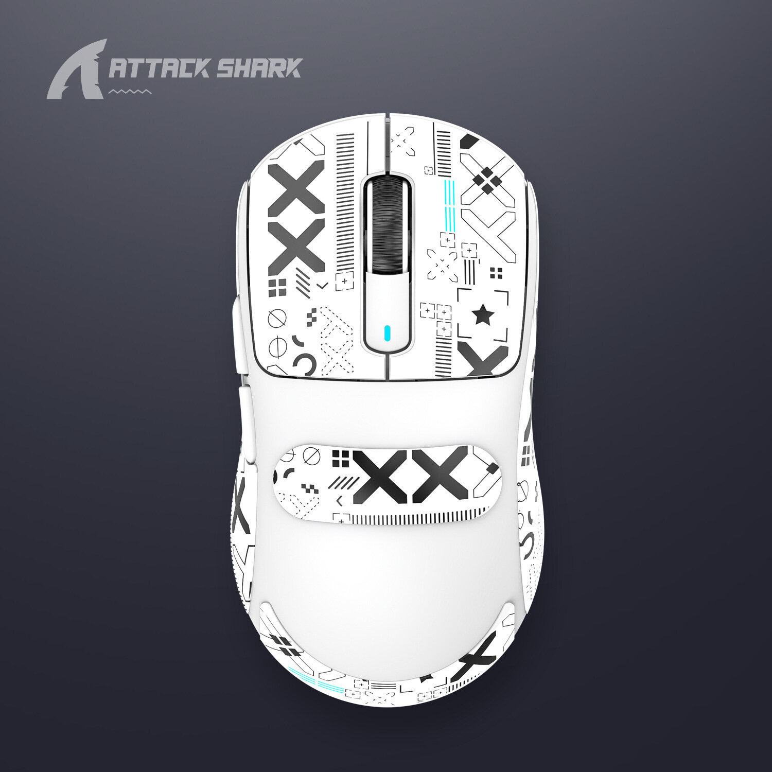 Attack Shark X3 3-режимный перезаряжаемый игровой мышь с липучкой белая проводная беспроводная Bluetooth