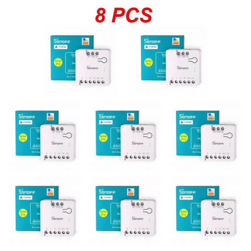 1-10 ШТ. SONOFF MINI-D Сухой Wi-Fi Matter Умный Выключатель Сухой Контакт Реле Вход AC/DC для Гаражных Дверей Котлов Мотора низкой Мощности DC-8 ШТ. MINI-D