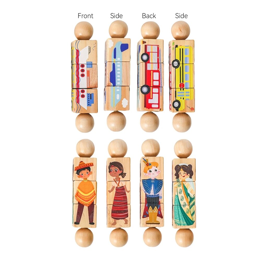 Деревянные головоломки-трансформеры 2шт, Цвет: 2pc set4