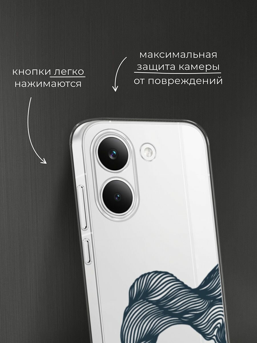 Чехол на Poco X8 Pro / Поко X8 Про с принтом Абстрактная волна, прозрачный — фото 1