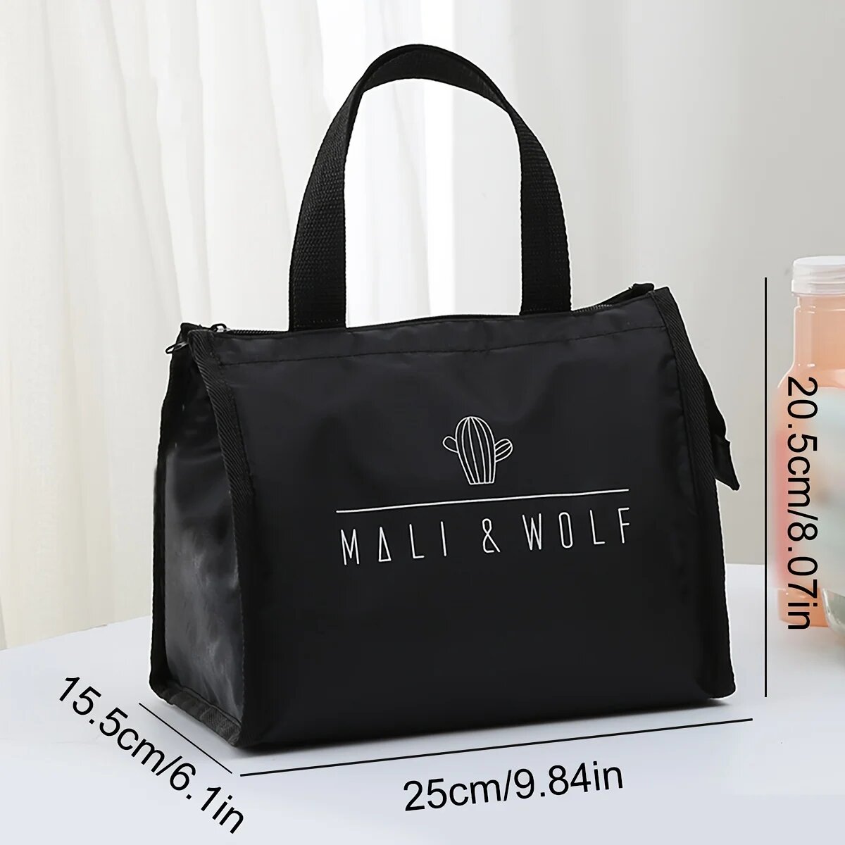 Сумка для еды Mali & Wolf, черная, cactus L 1PC1