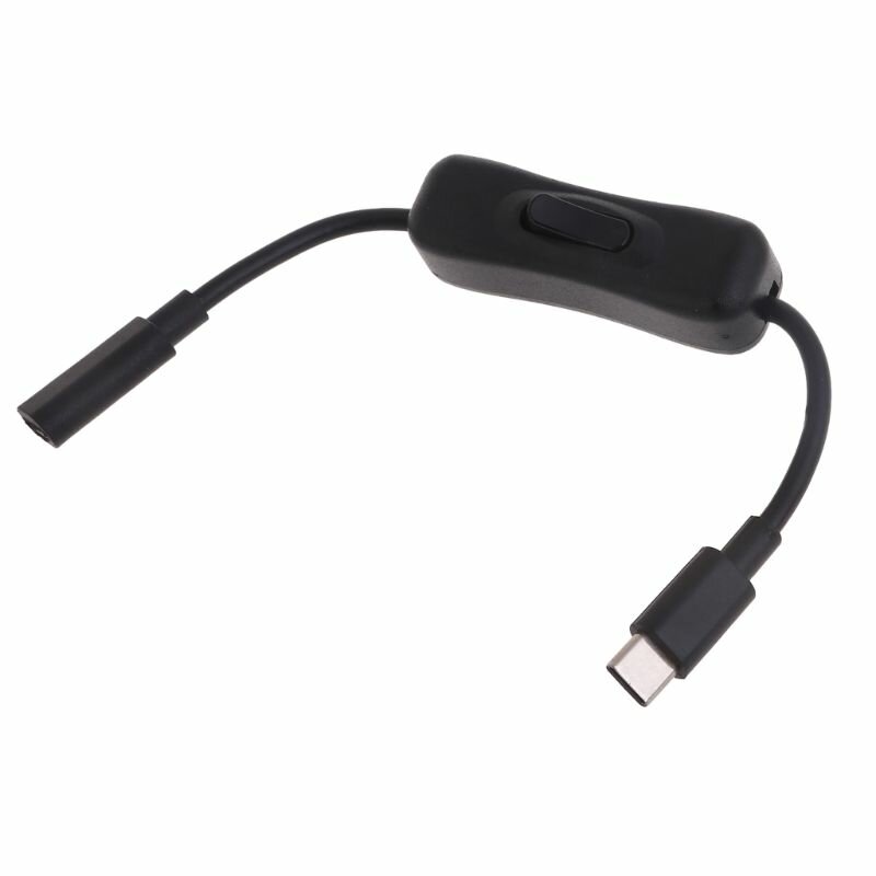 Для Raspberry Pi, телефон с лампой, выключатель питания вентилятора USB C штырь-гнездо, Удлинительный кабель типа C, встроенный переключатель вкл/выкл, 20 см