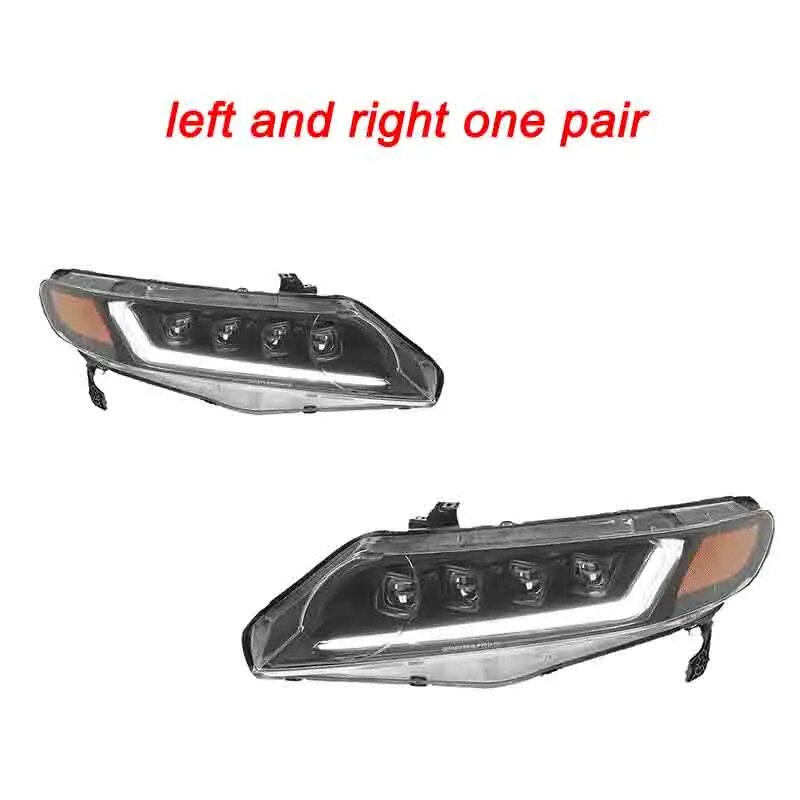 Стилизованные фары для Honda Civic 8G 2006-2011 нового стиля, полноценный светодиодный фарный модуль, проекторный линз, комплект аксессуаров для модернизации