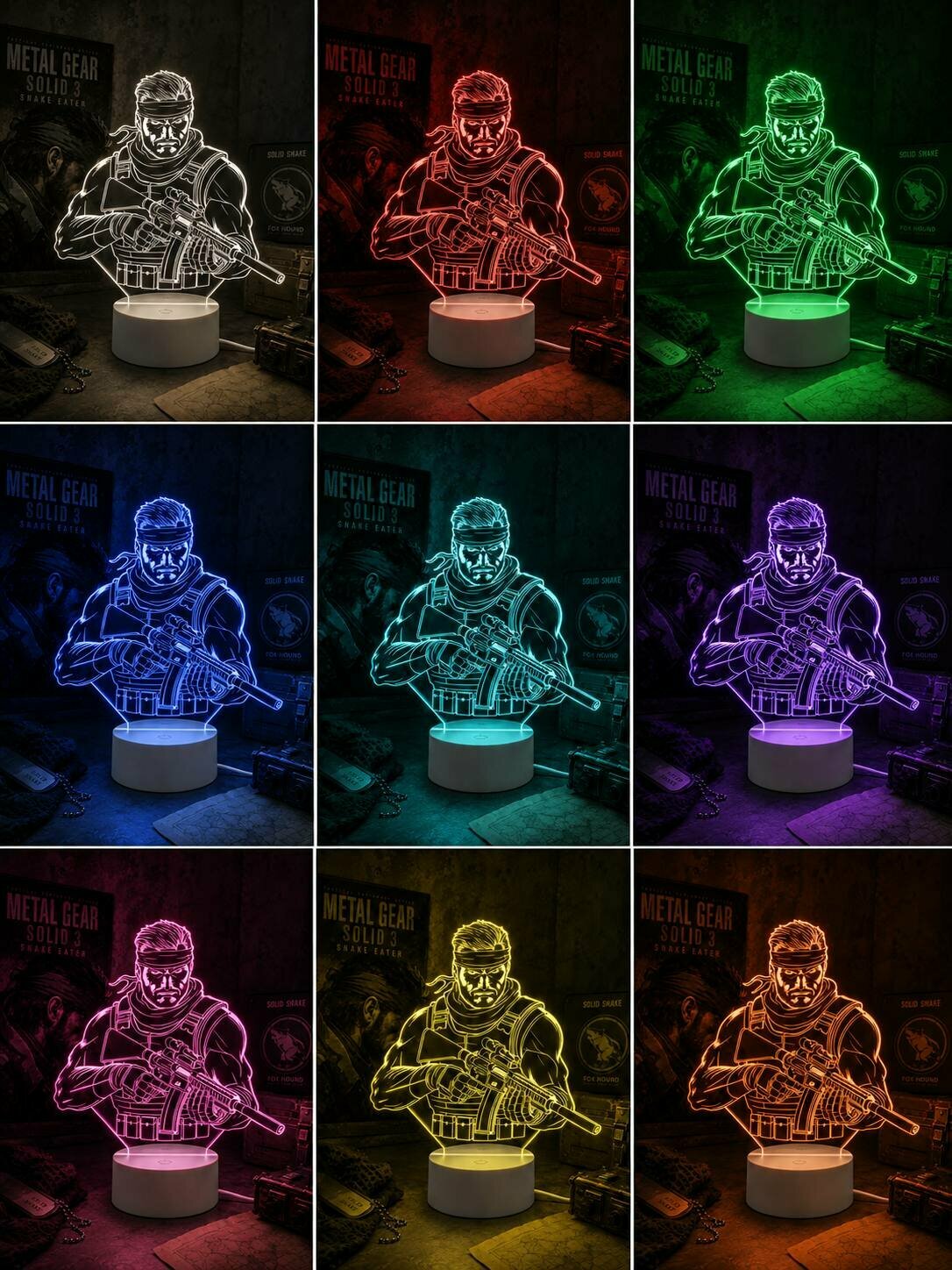 3D-Светильник Солид Снейк Metal Gear Solid — фото 1