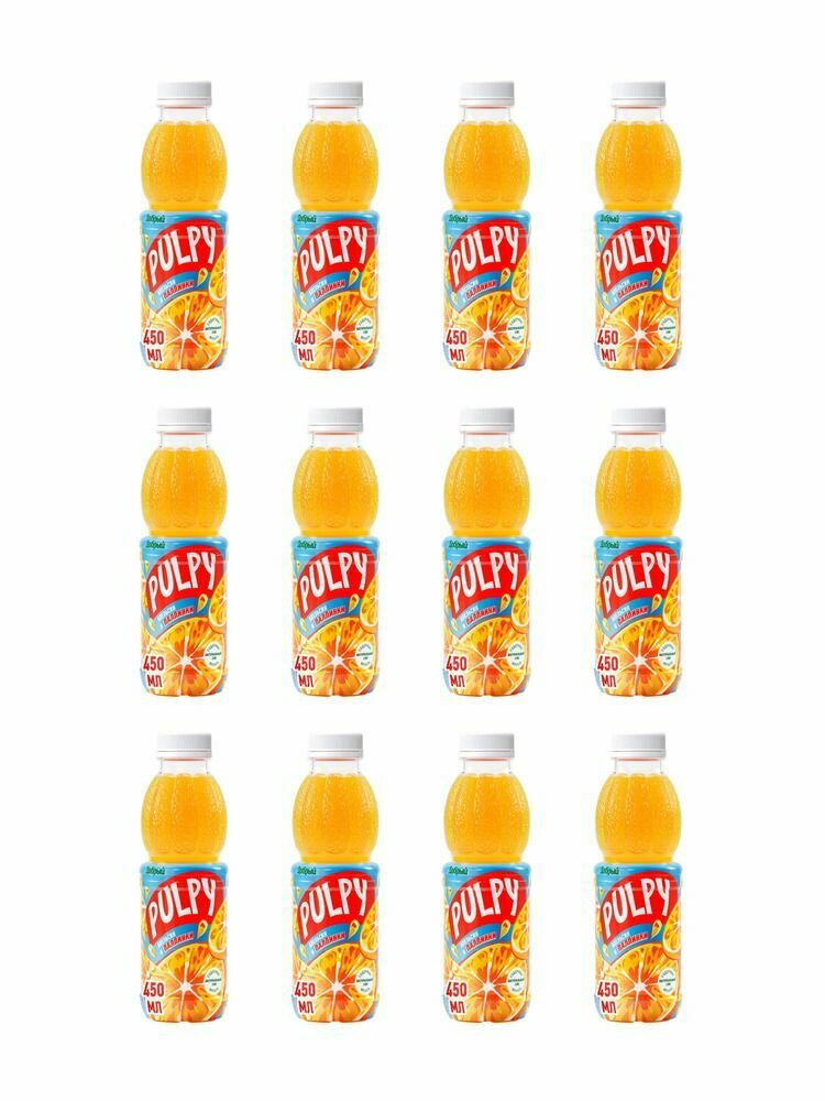 Pulpy Напиток сокосодержащий Апельсин, 450 мл, 12 шт