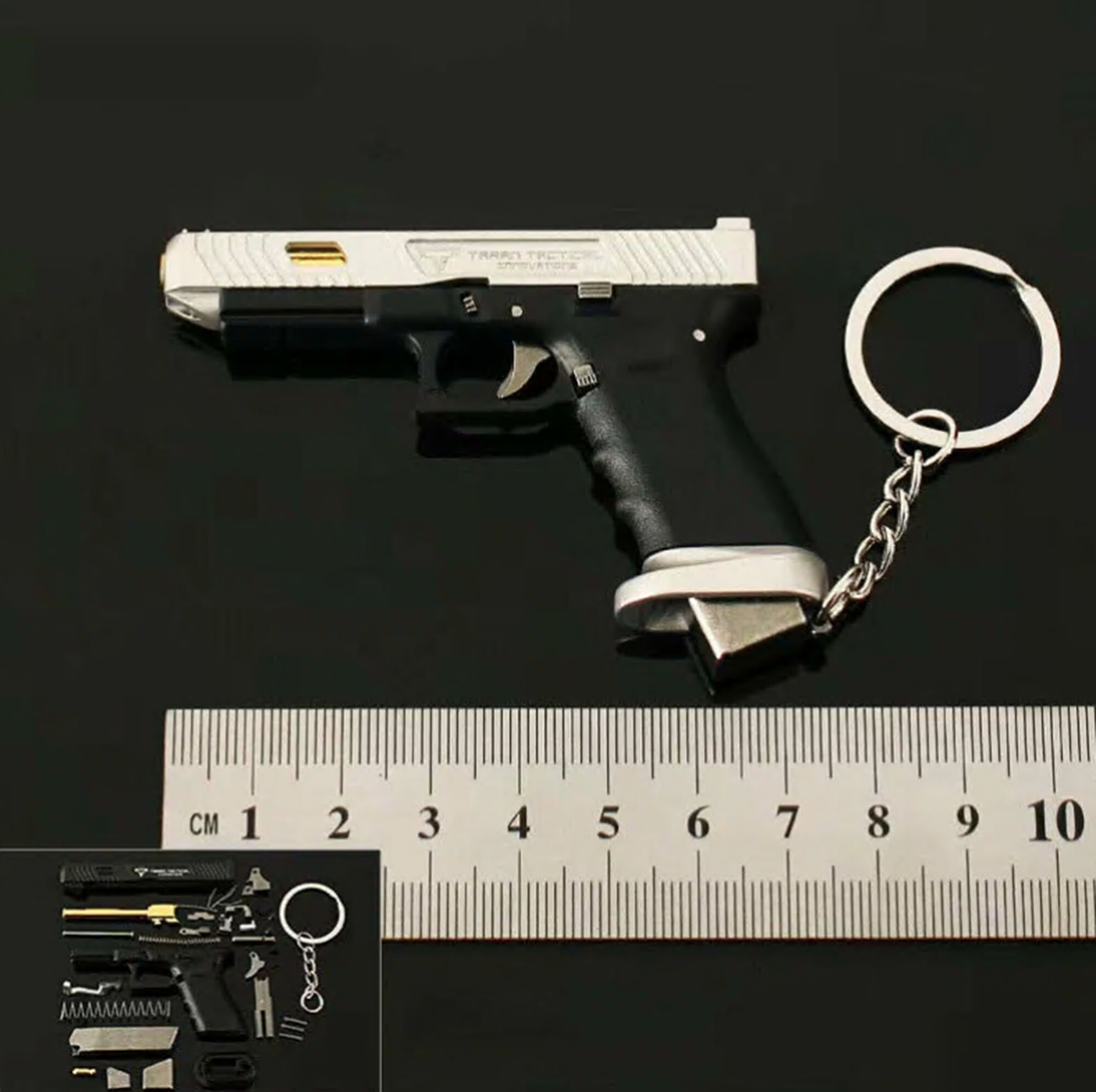 Брелок Glock 34, металл, с функцией разборки и сборки, черный