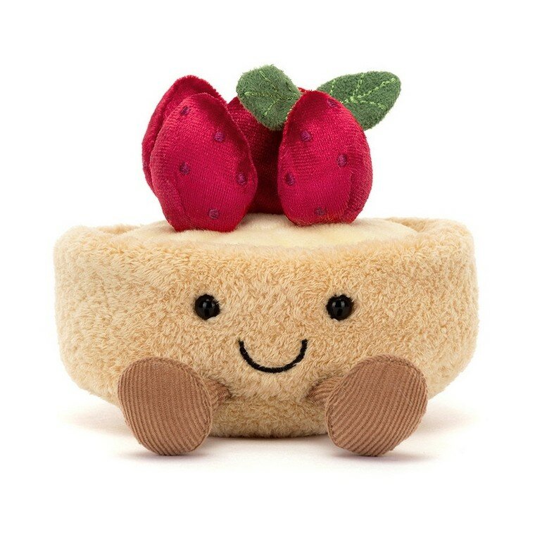 Мягкая игрушка унисекс JELLYCAT Fun Food, лимитированная серия Desserts, Soft and Adorable Strawberry Tart