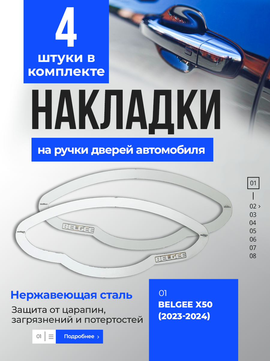 Накладки на ручки дверей Белджи X50 / Belgee X50 (2023-2024)