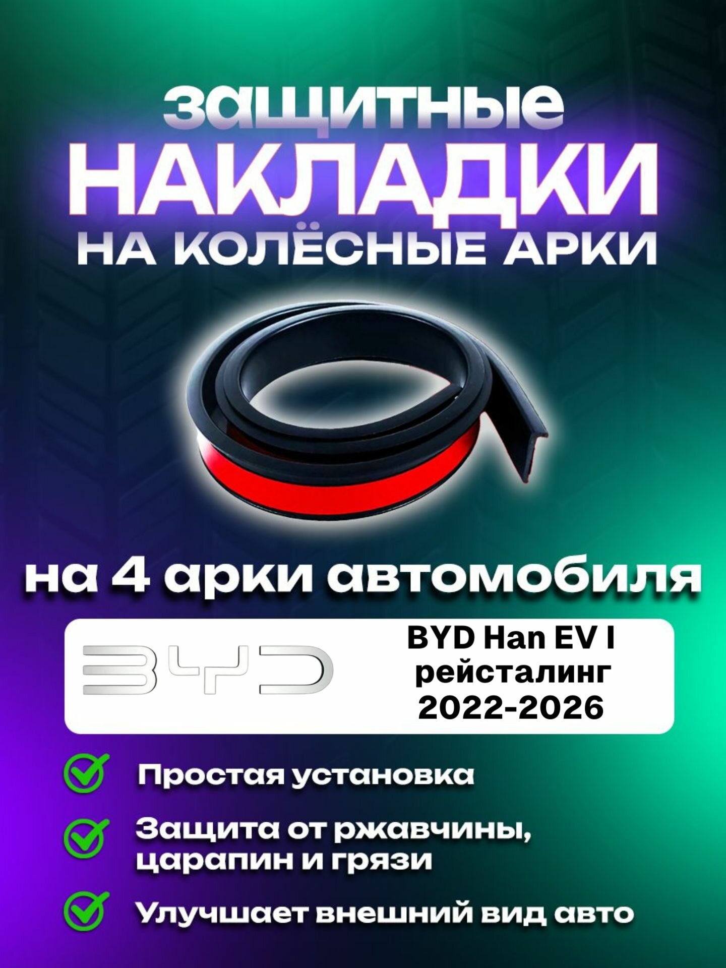 Накладки на арки BYD Han EV I рестайлинг (2022-2026)/ Бид Hан ЕВ 1 поколение рестайлинг
