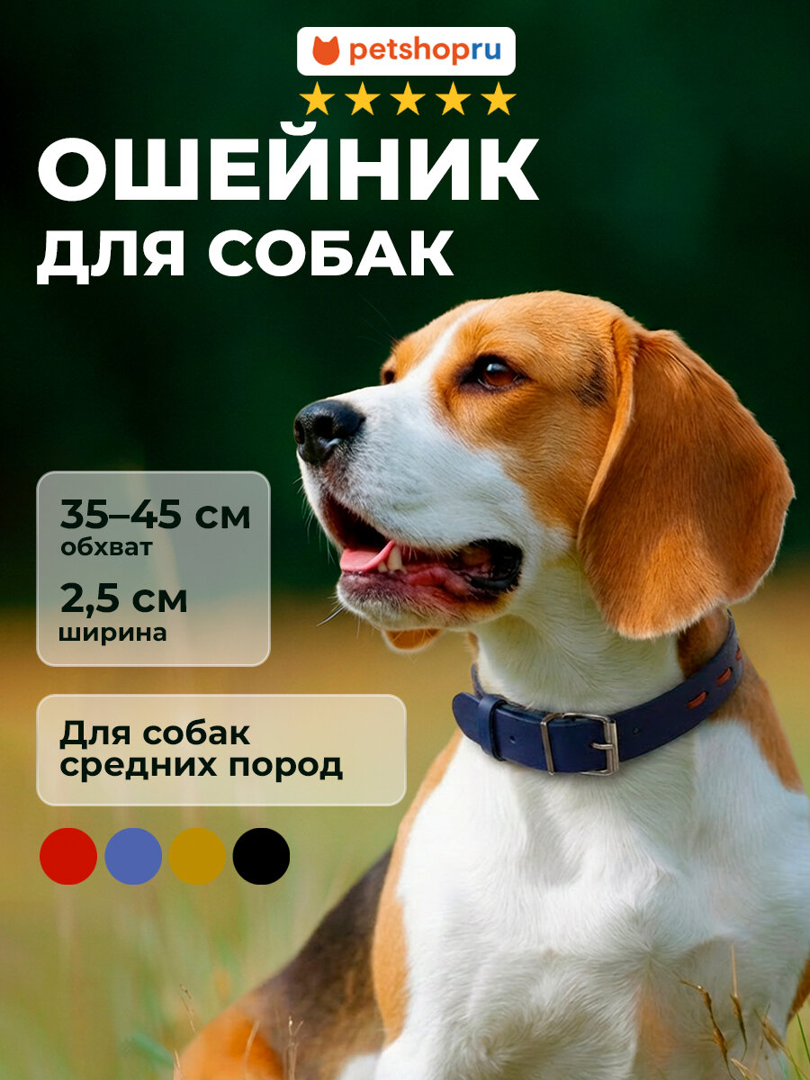 PETSHOP Ошейник для собак мелких пород "Феникс", 35-45*2,5 см