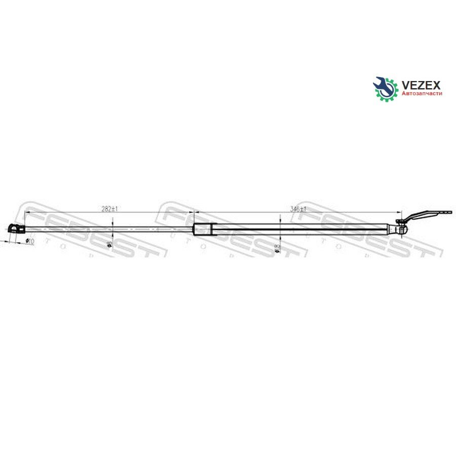 FEBEST 02117-006RH газовый упор крышки багажника правый (С кронштейном) L646/260N 02117-006RH