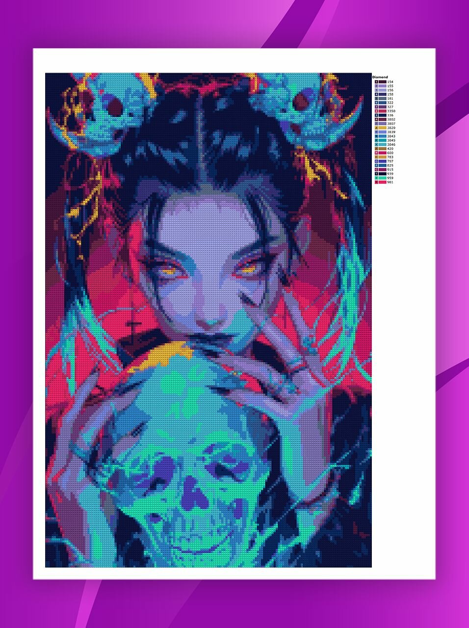 Алмазная мозаика без подрамника - вышивка - Sci-fi Horror Girl 40 х 60 см