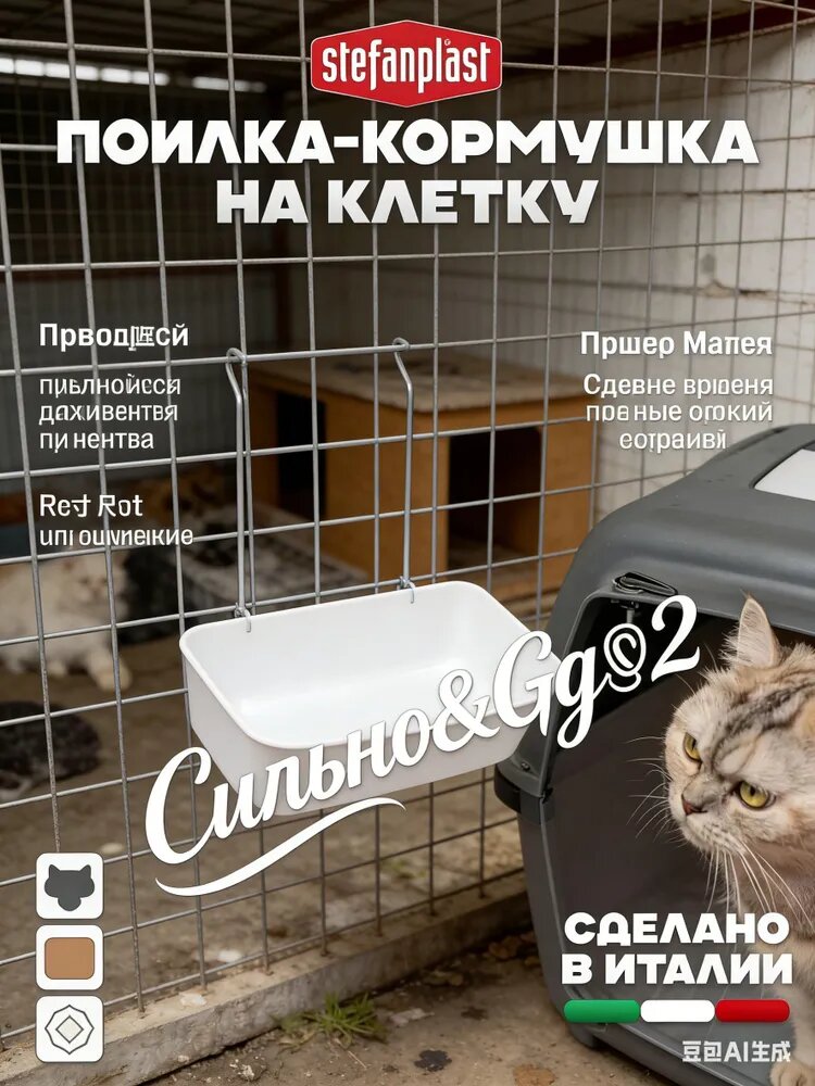 Поилка для клетки; Автопоилка для животных объемом 0,5 литра; 1 шт