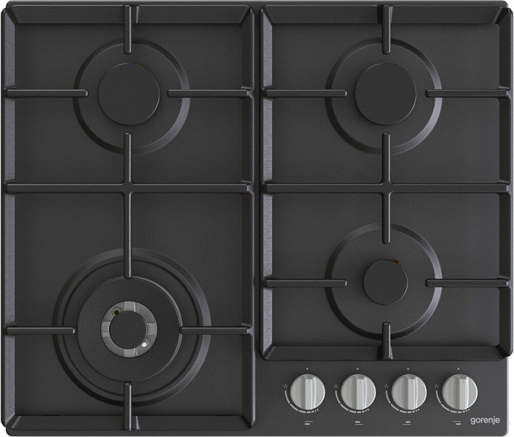 Варочная панель Gorenje GW641EXB, независимая, газовая, 4 конфорки, чёрная