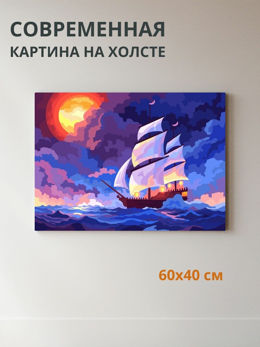 Картина на холсте Парусник 60x40 см