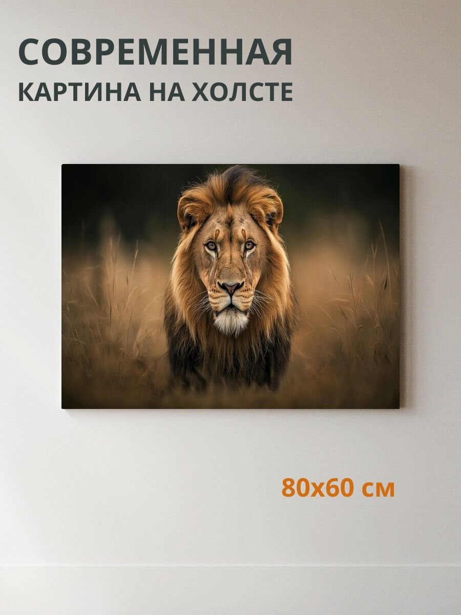 Картина на холсте Лев 80x60 см