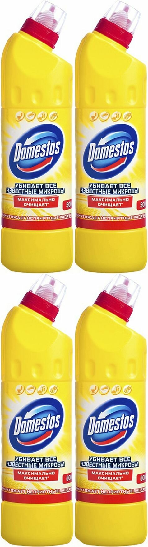 Чистящее средство Domestos Лимонная свежесть универсальное, комплект: 4 упаковки по 500 мл
