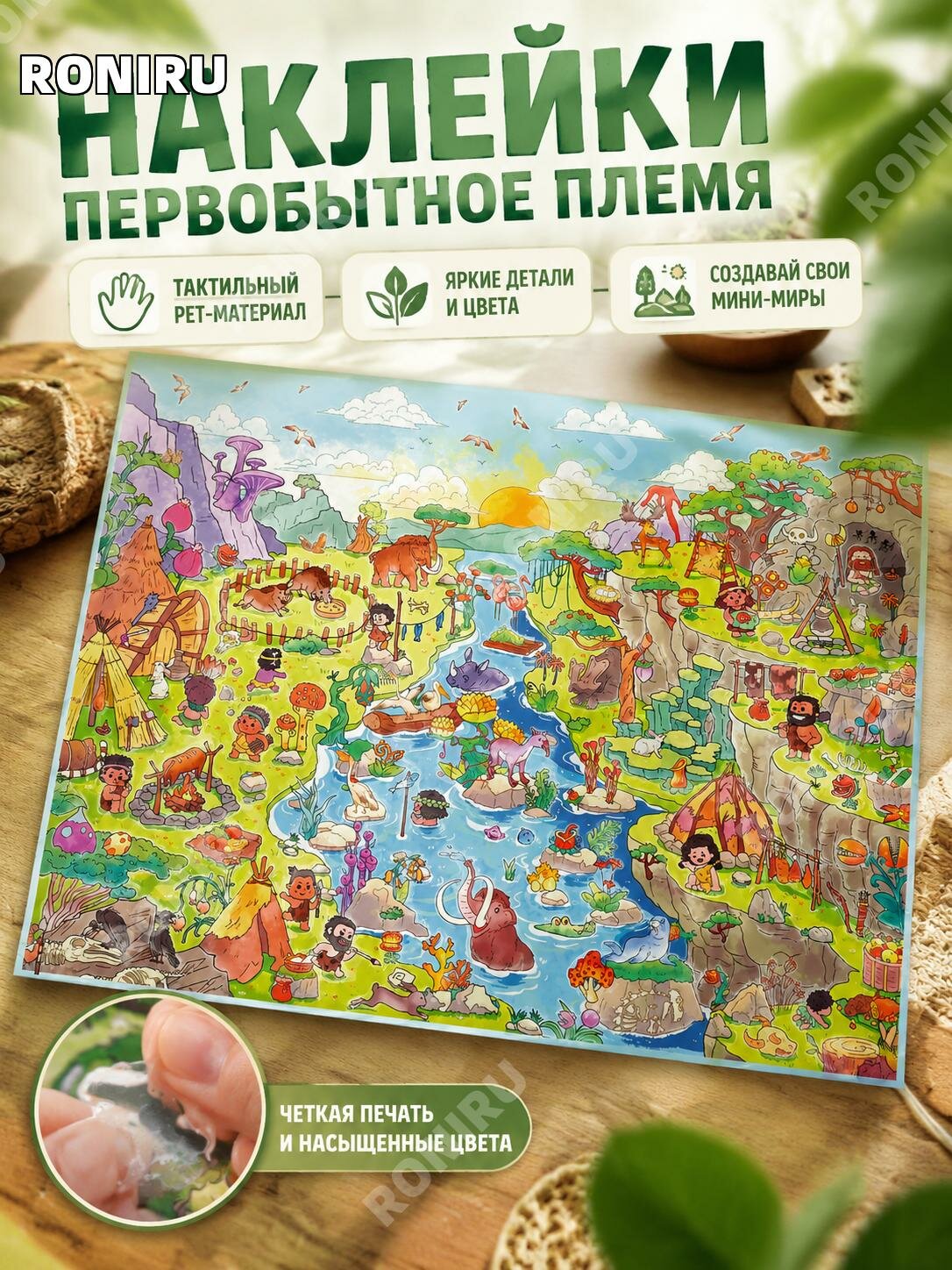 Арт-стикеры PET «Первобытное племя» для скрапбукинга и декора,21 x28 см