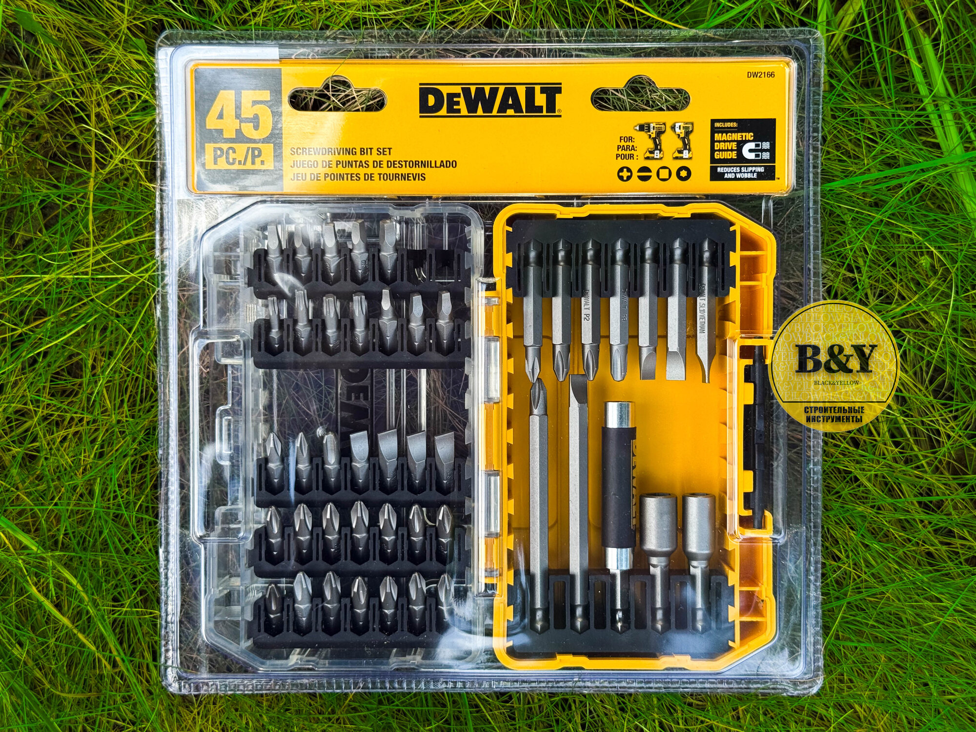 Набор бит DEWALT DW2166, PH/SL/Sq/Torx, 25/51/89 мм, 45 шт, в кейсе