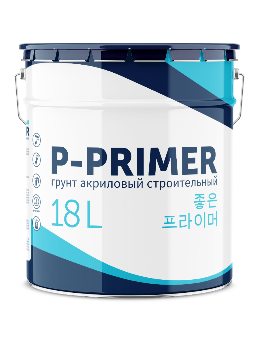 Грунтовка акриловая глубокого проникновения P-PRIMER, 18 л, универсальная, для внутренних и наружных работ