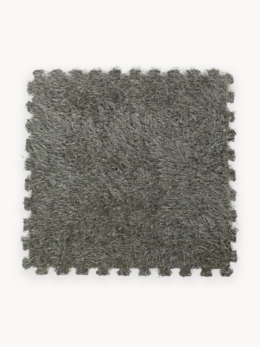 Ковровая плитка пазл 30x30см х10мм цвет Серый, набор 10шт (60х150см)